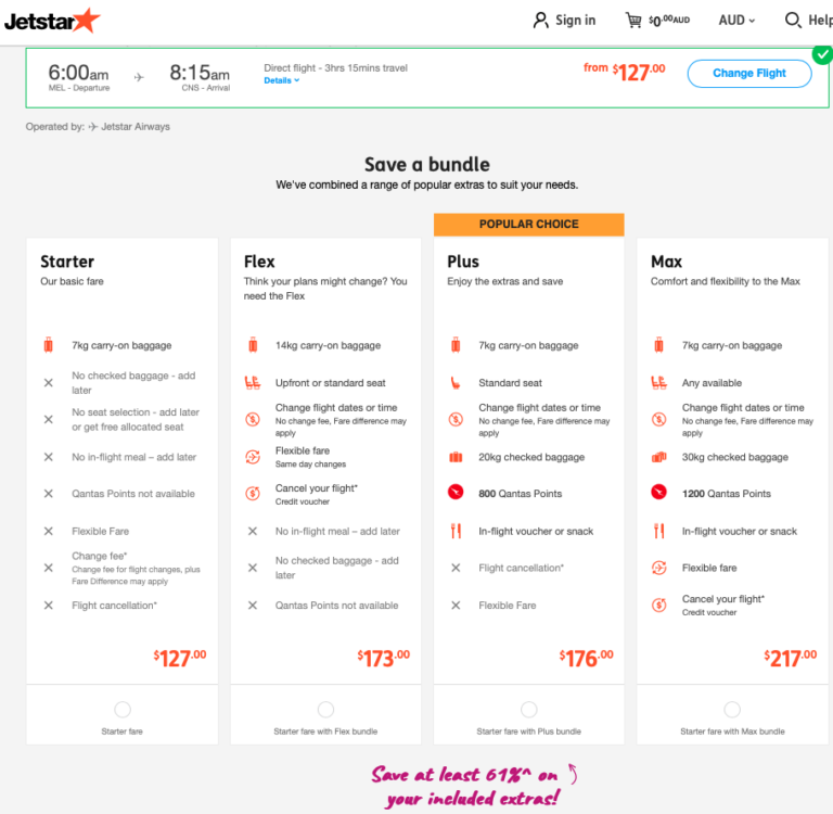 Guide to Jetstar's New Fare Bundles