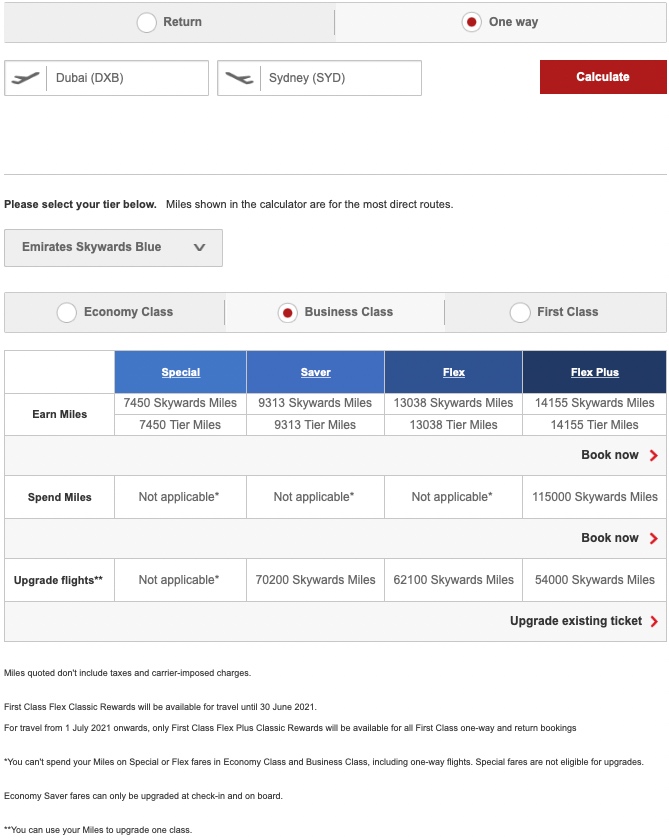 Emirates Skywards' Confusing Classic Reward Rules