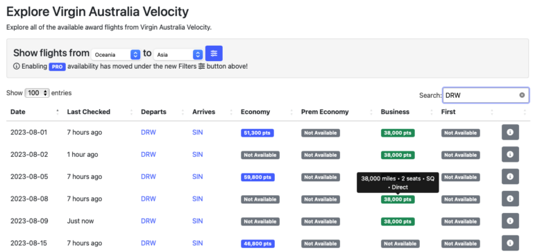 Easily Find Qantas & Velocity Award Flights with Seats.aero