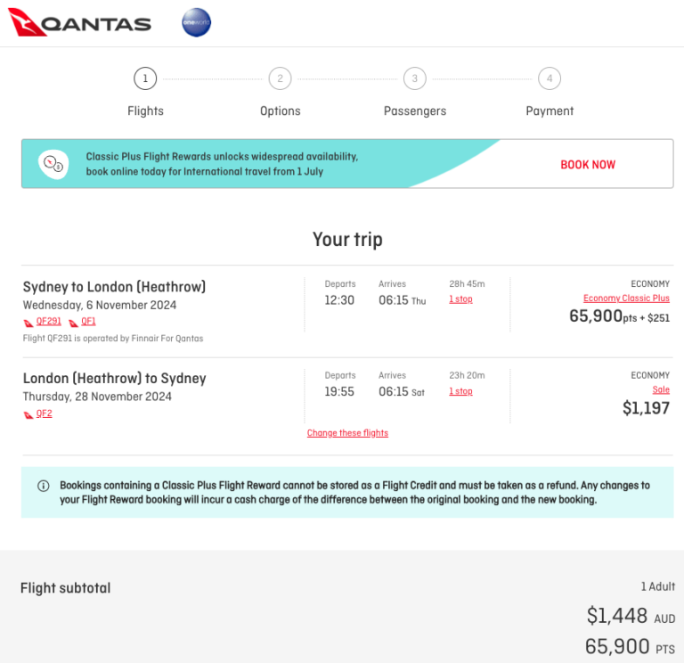 Ultimate Guide to Qantas Classic Plus Flight Rewards