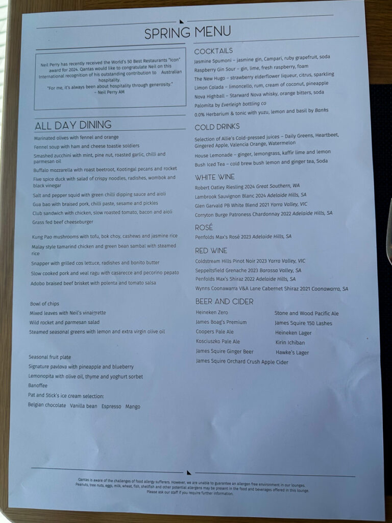 The Best Food on Qantas' Sydney First Lounge Menu