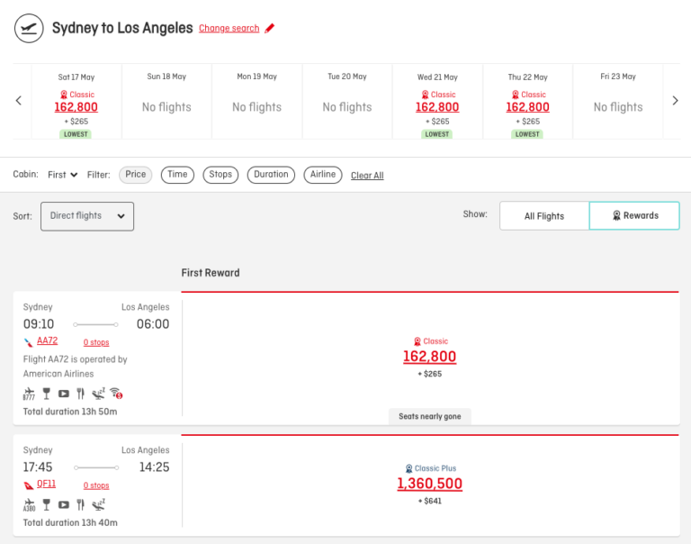 How to Book First Class Flights with Qantas Points